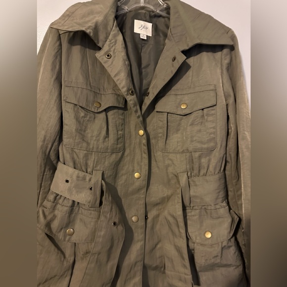 J. Jill | Jackets & Coats | Jjill Olive Army Green Utility Jacket Size ...